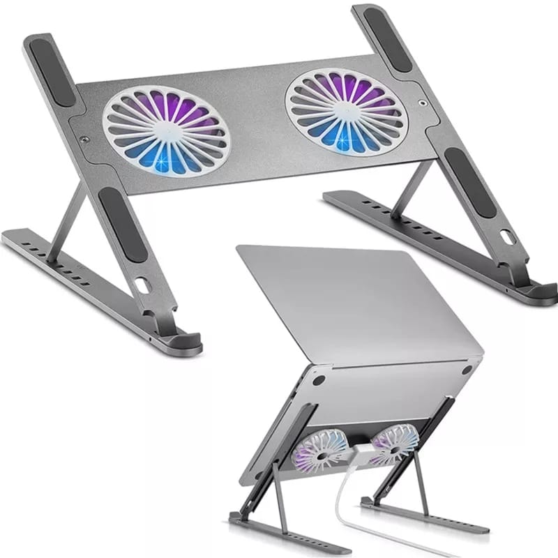 ALLUMINIUM laptop stand with 2 coolling fun – homehub