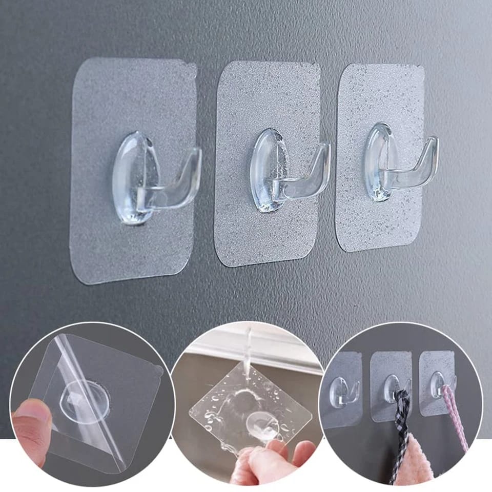 Adhesive transparent hook – homehub