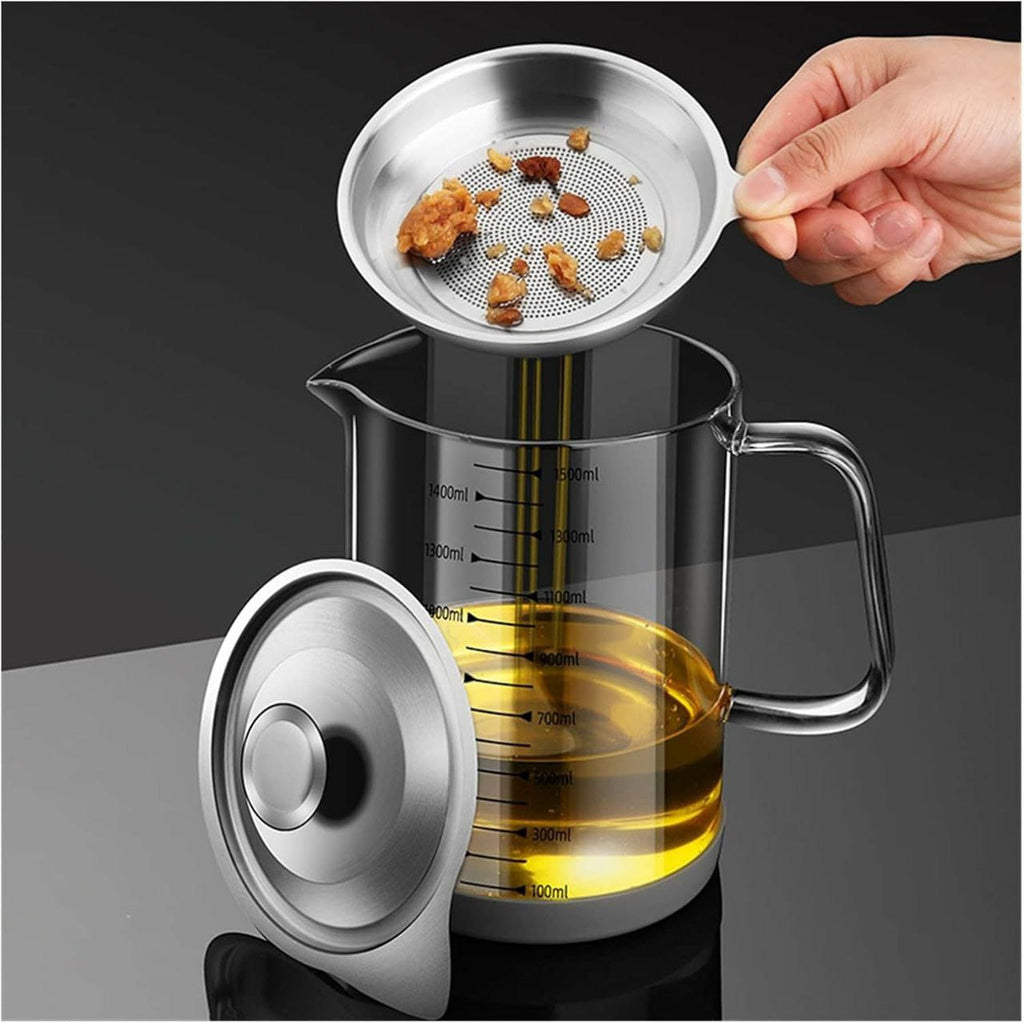 High borosilicate glass oil jar / filter – homehub